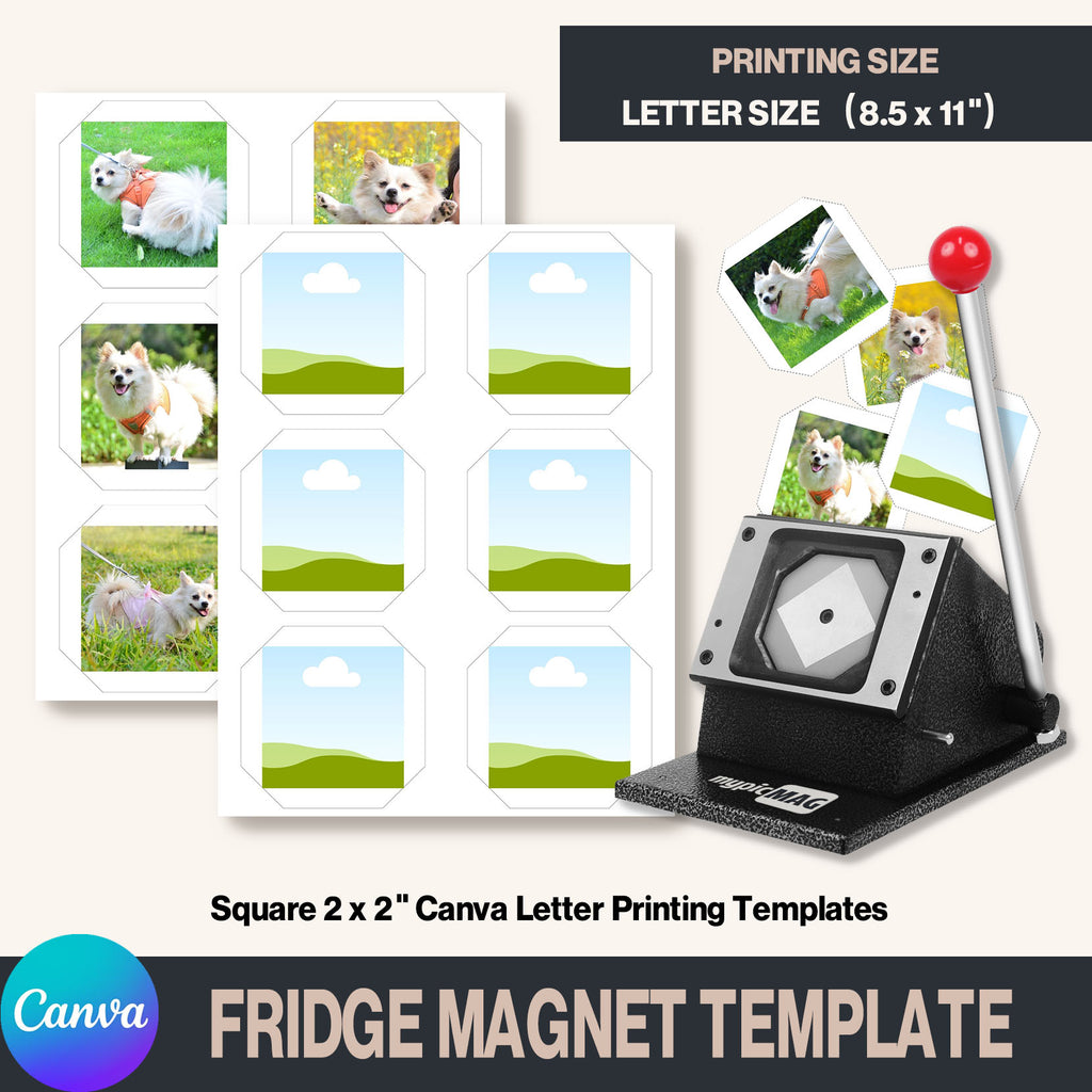 Square 2 x 2" Canva Letter Printing Templates for Octagon Cut Shape ...